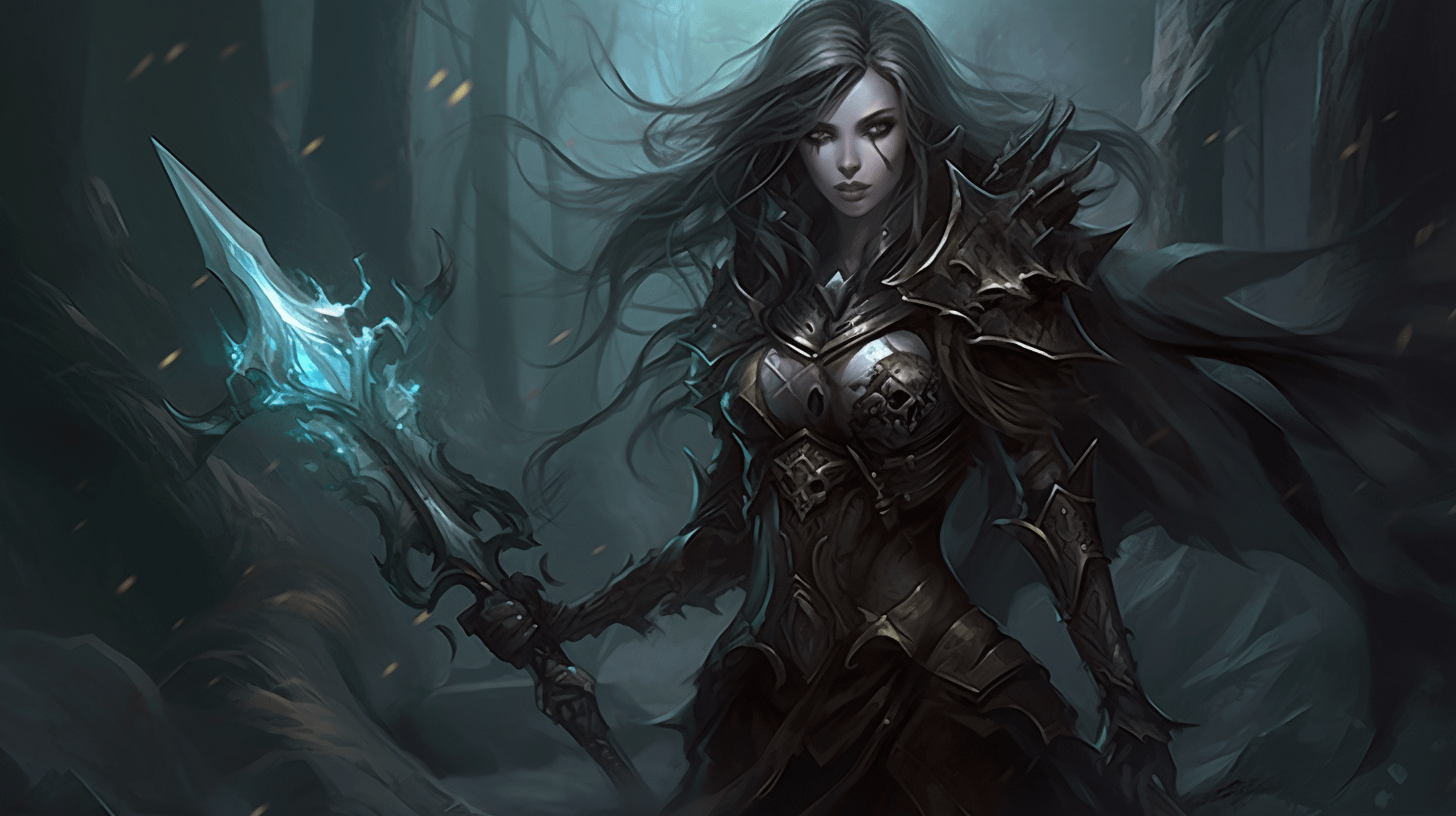 Female Dark Elf Mage - Fantasy Backgrounds
